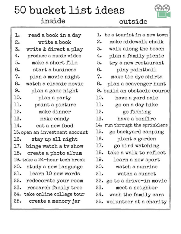 50 Bucket List Ideas for Teens (Indoor and Outdoor Activities ...